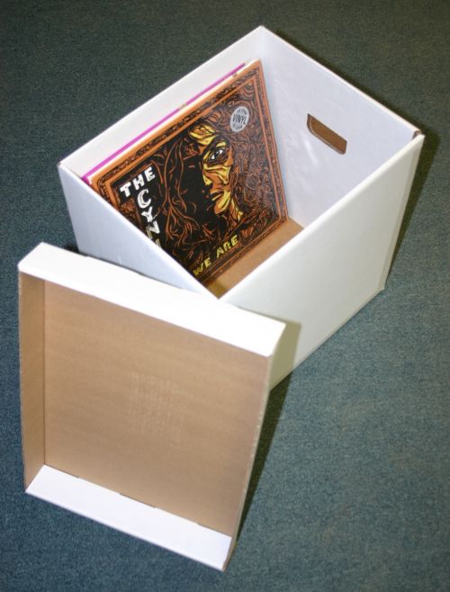 WHITE LP STORAGE BOX – ONE LP BOX WITH LID – Get Hip Recordings!